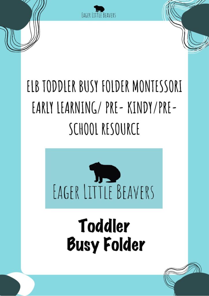 ELB Toddler Busy Folder Montessori Early Learning/ Pre- Kindy/Pre ...